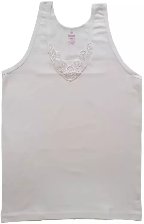 Maieu Femei Bretea lata Dantela 166 Alb S kfgo_224403845 - domo.ro