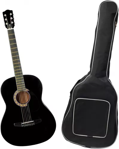 Chitara clasica IdeallStore® 95 cm lemn Clasic negru husa inclusa - domo.ro