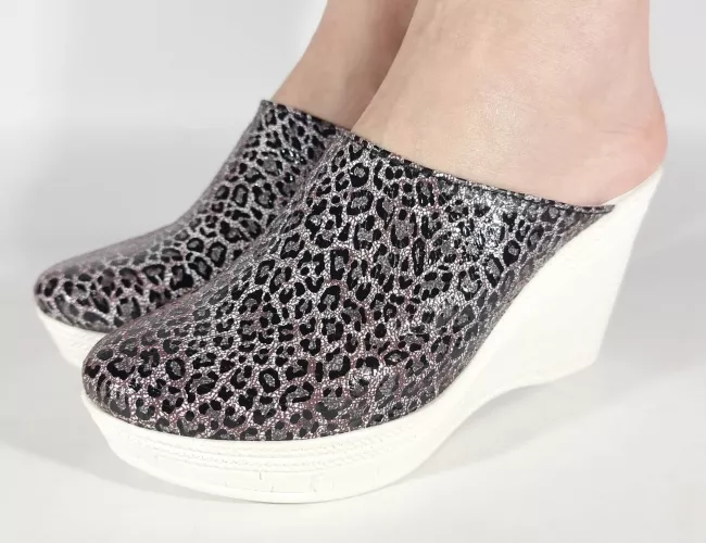 Saboti animal print platforma piele naturala SBM5A 37 - domo.ro