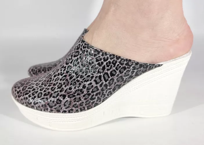 Saboti animal print platforma piele naturala SBM5A 37 - domo.ro