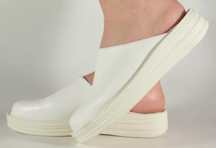 Saboti platforma albi piele naturala cod SBM4A 40 - domo.ro