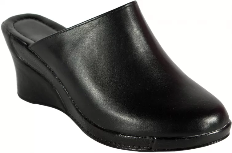 Saboti platforma negri piele naturala SBM5 37