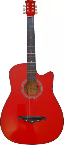 Chitara clasica IdeallStore® 95 cm lemn Cutaway rosu husa inclusa 0owx ...