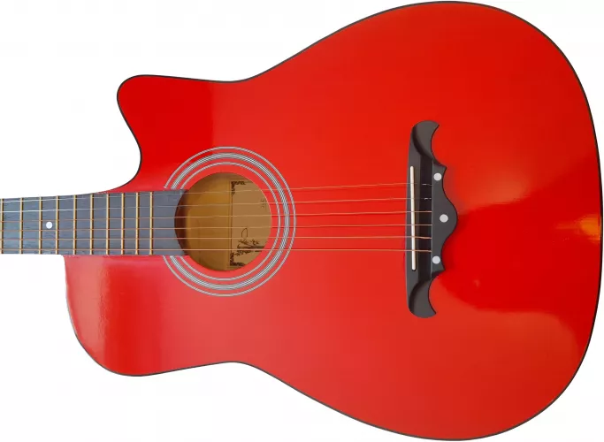 Chitara clasica IdeallStore® 95 cm lemn Cutaway rosu husa inclusa 0owx_855572293