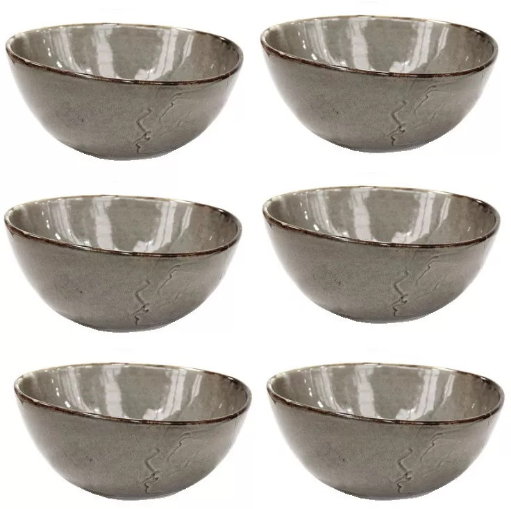 Set 6 boluri salata Culinaro Antique Grey portelan 22cm MN60156131 ...