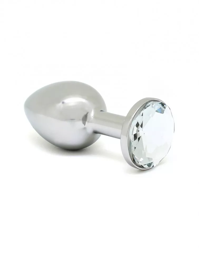 Dop Anal Metalic Rimba Small Cu Cristal Alb 8718924228647 Domo Ro