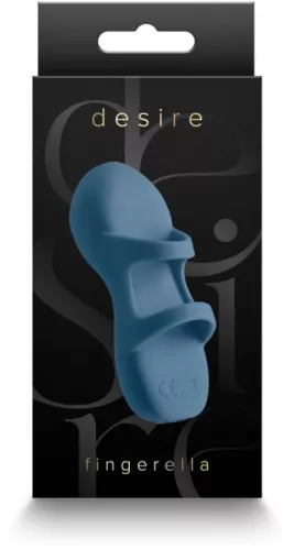Degetar cu Vibratii NS Toys Desire Fingerella Teal Cu Vibratii si Baterie