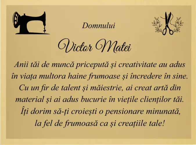 Trofeu Pensionare Croitor CS002 - domo.ro