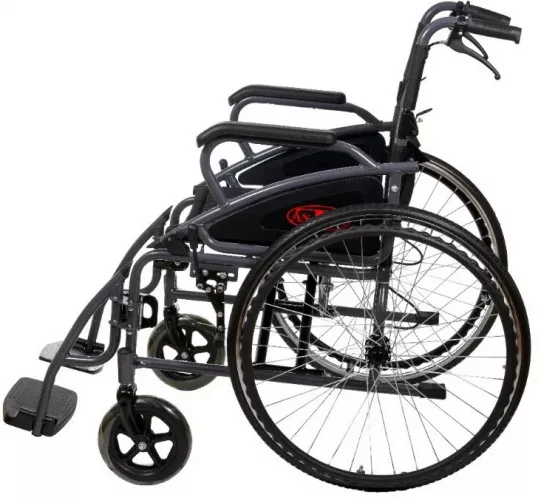 Scaun cu rotile din otel pliabil cu sistem de franare Kinetika K-52307 ...