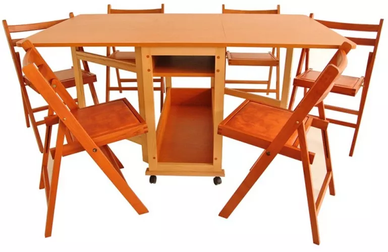 Set Masa plianta UTIL cu 6 Scaune pliante cires 2753 - domo.ro