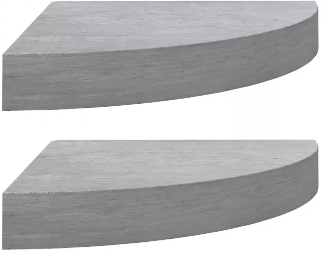 VidaXL Rafturi de colt de perete 2 buc. gri beton 35x35x3 8 cm MDF