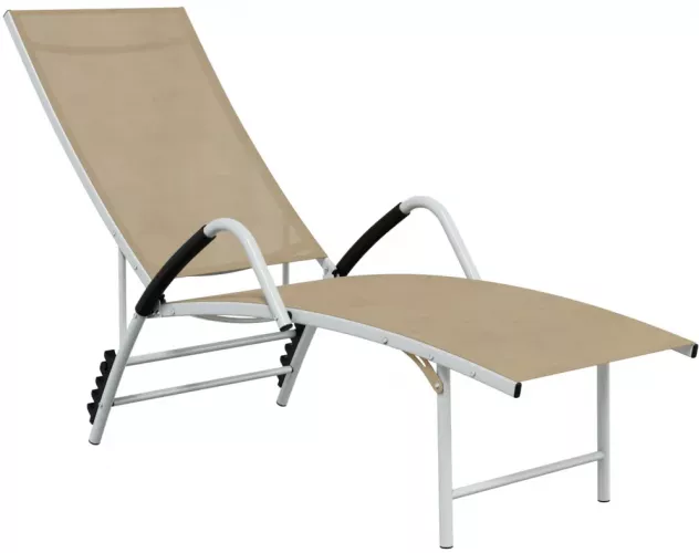 VidaXL Sezlong crem aluminiu si textilena 310522