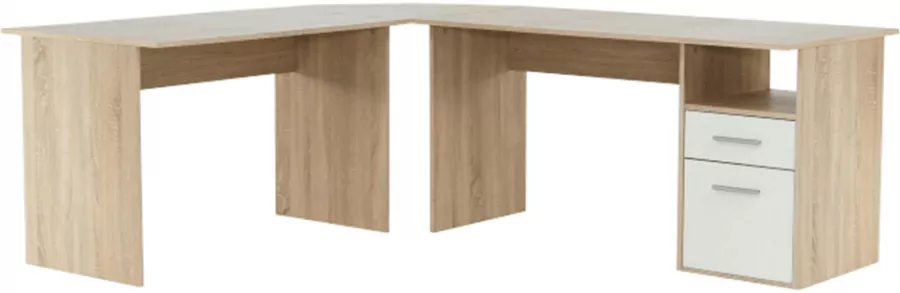 Masa PC de colt stejar sonoma alba MAURUS NEW MA11 tk-0000185320 - domo.ro