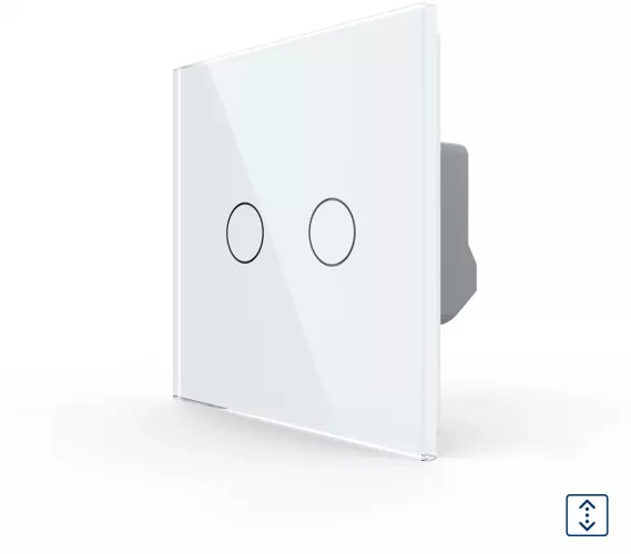 Intrerupator Draperie cu Touch LIVOLO din Sticla – Serie Noua Alb - domo.ro