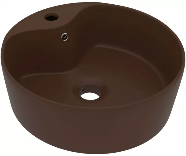 VidaXL Chiuveta de lux cu preaplin maro inchis mat 36x13cm ceramica ...