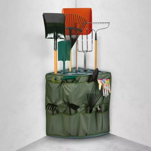 Coltar suport scule de gradina din plastic - montat pe perete - 43 x 43 ...