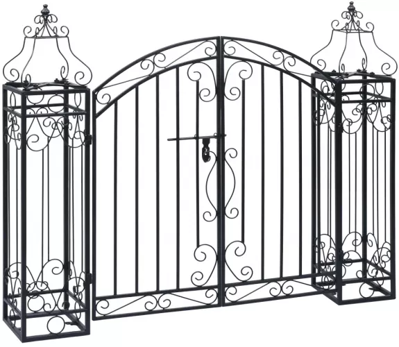 VidaXL Poarta de gradina ornamentala 122 x 20 5 x 100 cm fier forjat ...