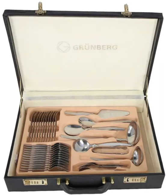 Set tacamuri din inox 72 piese cu diplomat negru SH272 - domo.ro