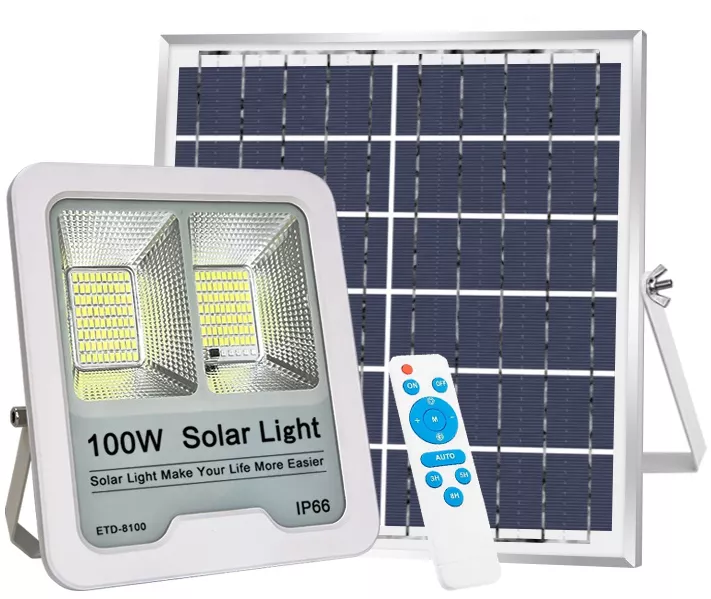 Lampa de gradina cu panou solar Zola® impermeabila telecomanda 100W ...