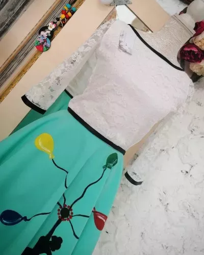 Fusta pictata cu balerina 0xi_168 - domo.ro