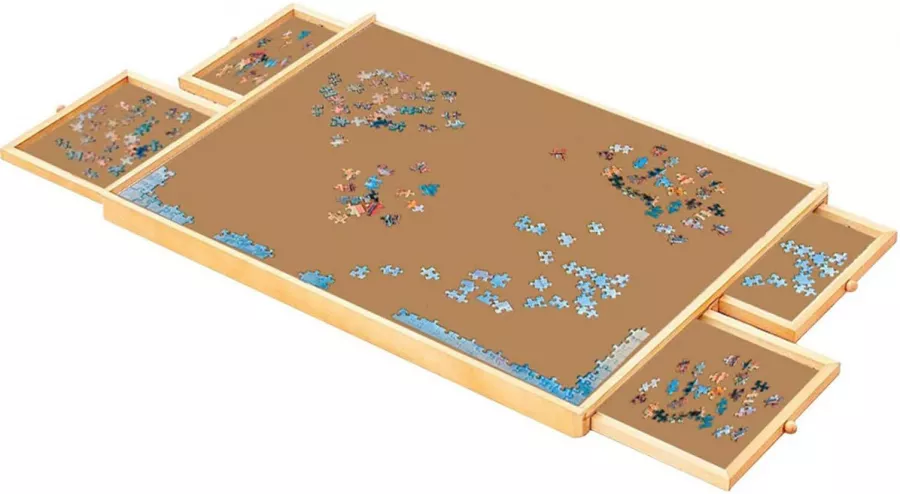 Masa pentru puzzle cu 4 sertare Zola suprafata suficienta pentru 1500 ...