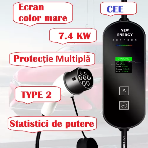 Statie de incarcare portabila pentru autovehicule electrice 16A-32A ...