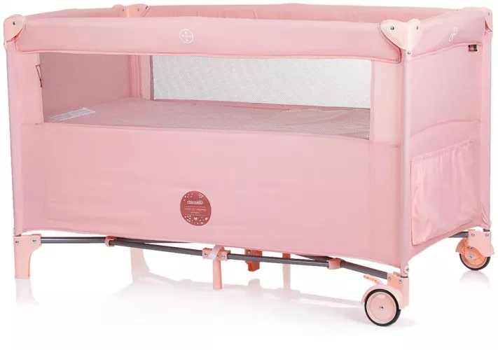 Patut pliabil Chipolino Relax flamingo linen cu laterala culisanta ...