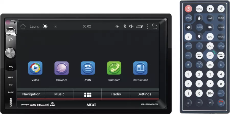 Multi-media Player Auto 2-din Akai Diagonala Display 7 un30_225783299 ...