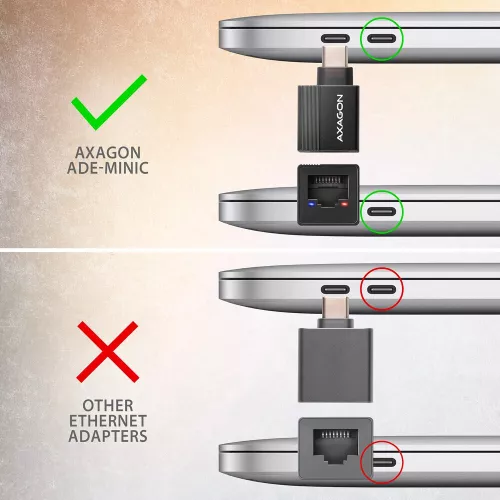 Adaptor Axagon ADE-MINIC miniatural din aluminiu USB-C 3.2 Gen 1 ...