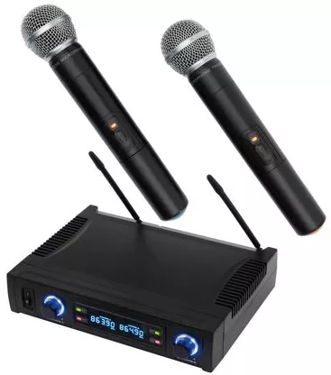 Set 2 Microfoane Profesionale Wireless 100 M Cu Receiver Carcasa ...
