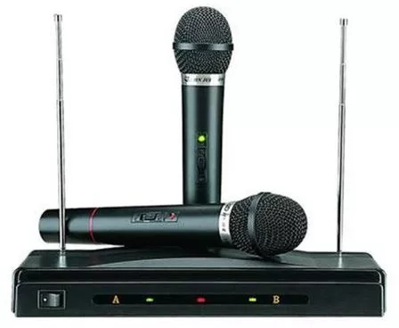 Set 2 Microfoane Wireless Cu Receiver C-05 rncw_225785823 - domo.ro