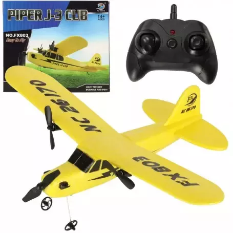 Avion cu telecomanda RC HL803 Piper 2CH 150M galben IK519 - domo.ro