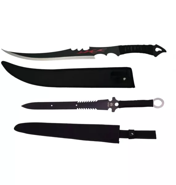 Set doua sabii de vanatoare IdeallStore® Fire Blade 70 cm teaca inclusa ... Set doua sabii de vanatoare IdeallStore® Fire Blade 70 cm teaca inclusa ...