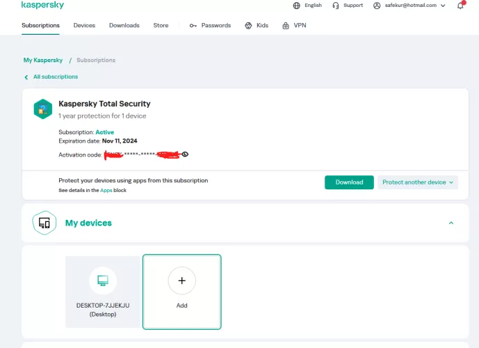 Kaspersky Total Security 1 An 1 Dispozitiv Licenta Electronica KSP24TS1A1D - domo.ro