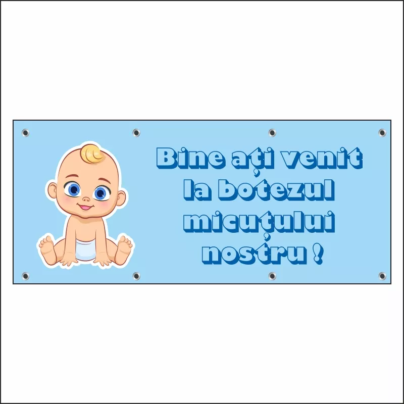 Banner MEDIA Bine ati venit la botez model 1 250 x 100 cm BANIMG057 ...