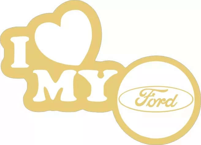 Sticker auto IMAGE I love my FORD auriu 23 x 17 cm STICKIMG2918 - domo.ro