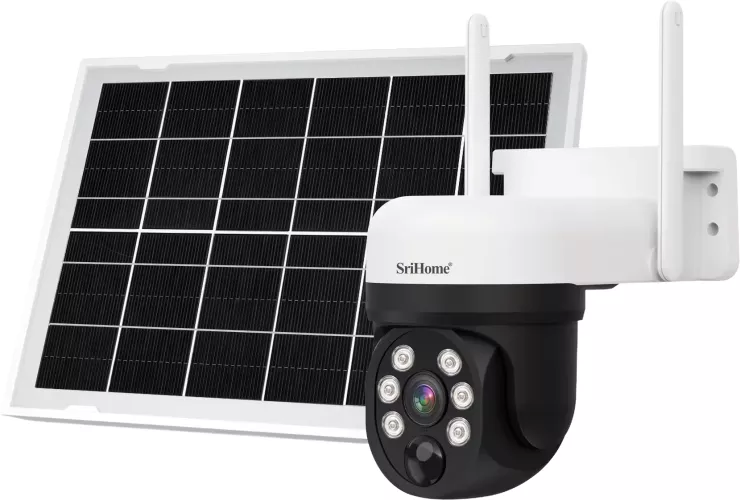 Camera de Supravegere SriHome DH006 cu Panou Solar 4MP Wi-Fi 2.4 Ghz ...