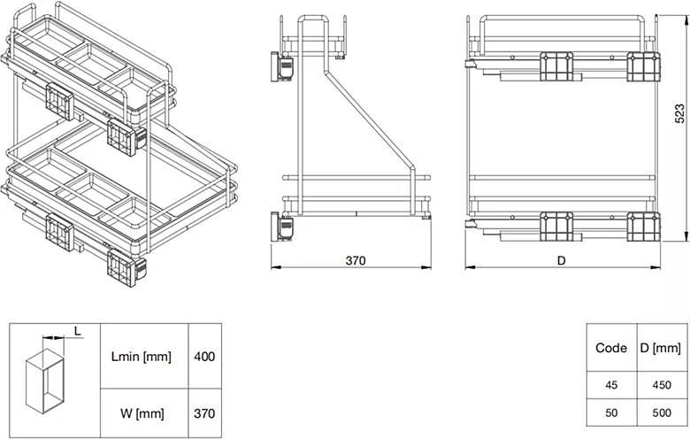 Cos Jolly Inoxa sine pe stanga Grass Dynamic XP cu amortizare pentru ...