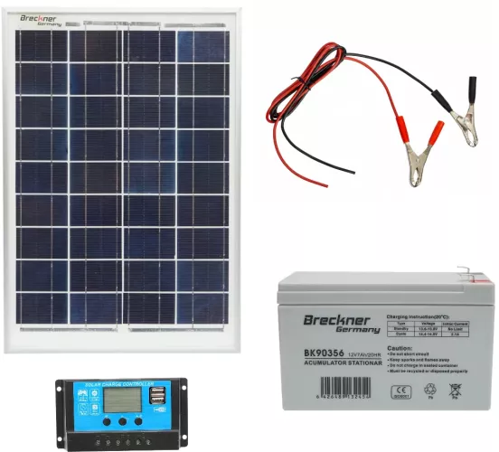 Kit panou solar 10W + baterie 7ah gard electric 12V 220V 10W+7ah pdyx ...