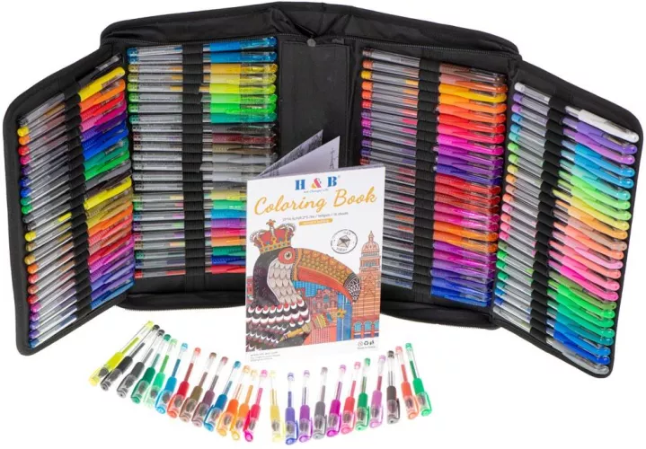 Set 242 piese Pixuri cu gel multicolor + Rezerve + Carte de colorat ...