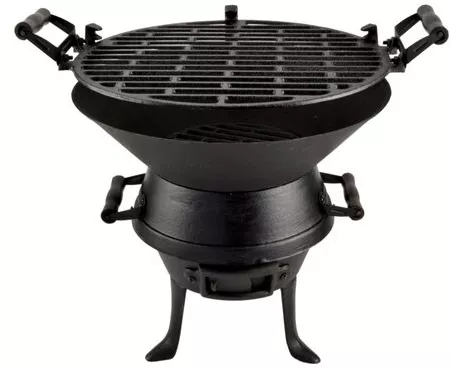 Gratar gradina cu carbuni grill rotund fonta 35 cm Perfect Home 10072A ...
