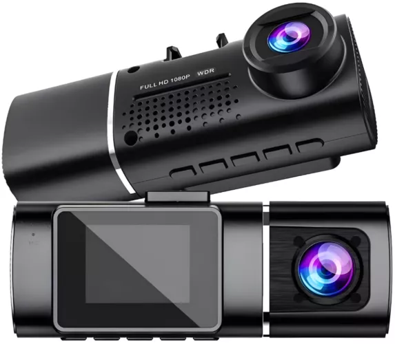 Camera Auto de Bord DVR 2 in 1 Full HD Rezolutie 1080p Ecran LCD cu ...