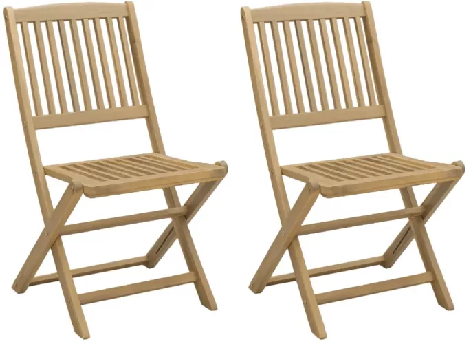VidaXL Scaune gradina pliante 2 buc. 57x48 5x90 cm lemn masiv acacia ...