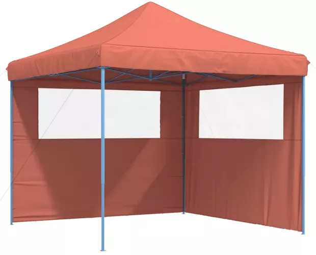 VidaXL Cort pliabil pentru petreceri cu 2 pereti laterali caramiziu ...