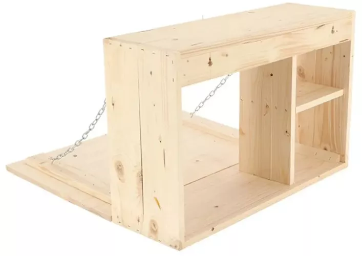 Esschert Design Bar de perete cu raft rabatabil natural M 442397 - domo.ro