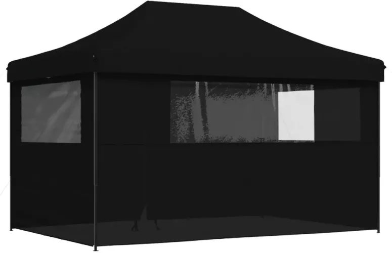 VidaXL Cort pliabil pentru petreceri cu 4 pereti laterali negru 4004982 ...