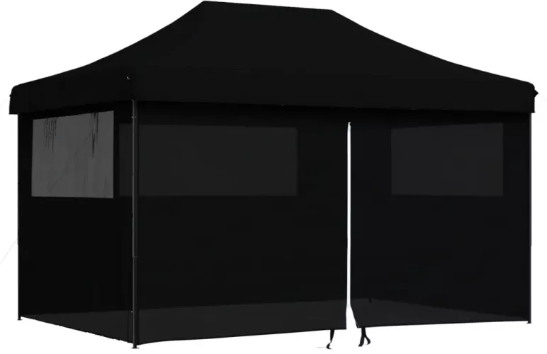 VidaXL Cort pliabil pentru petreceri cu 4 pereti laterali negru 4004982 ...