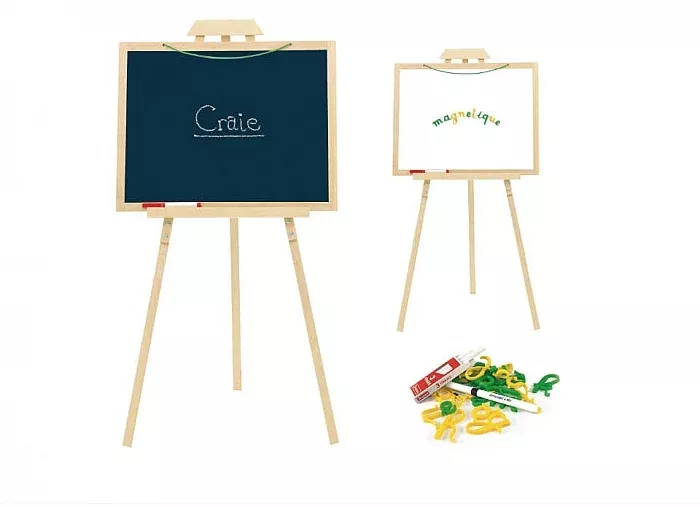 Tabla alba-neagra de lemn cu picioare 2pct_672883835 - domo.ro