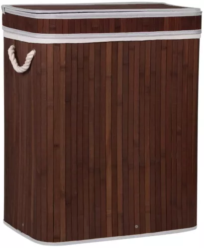 Cos rufe 3 compartimente bambus maro 100 L 50x31x63 cm Springos HA0067 ...