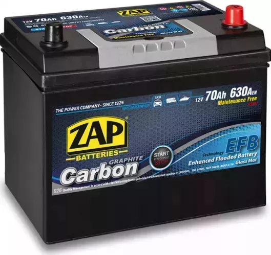 Baterie auto ZAP CARBON Japan EFB Start-Stop 70Ah 212 00 - domo.ro
